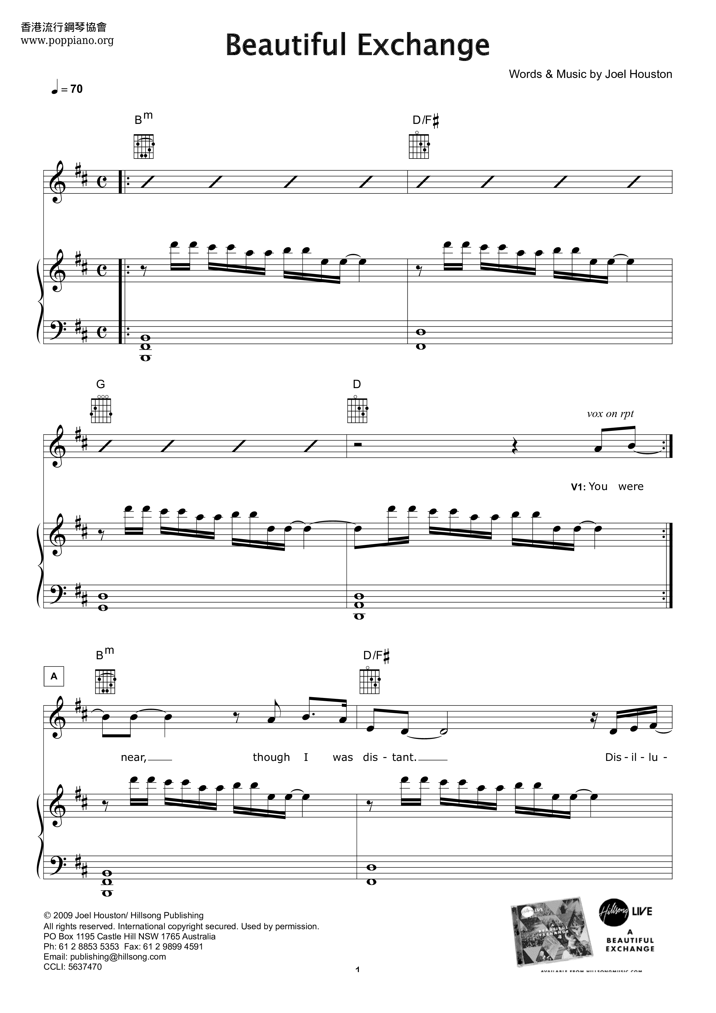 hymn-Beautiful Exchange Sheet Music pdf, - Free Score Download ★